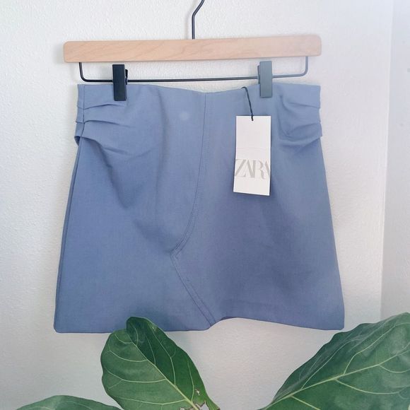 Zara | Skirts | Nwt Zara Blue Mini Skirt | Poshmark